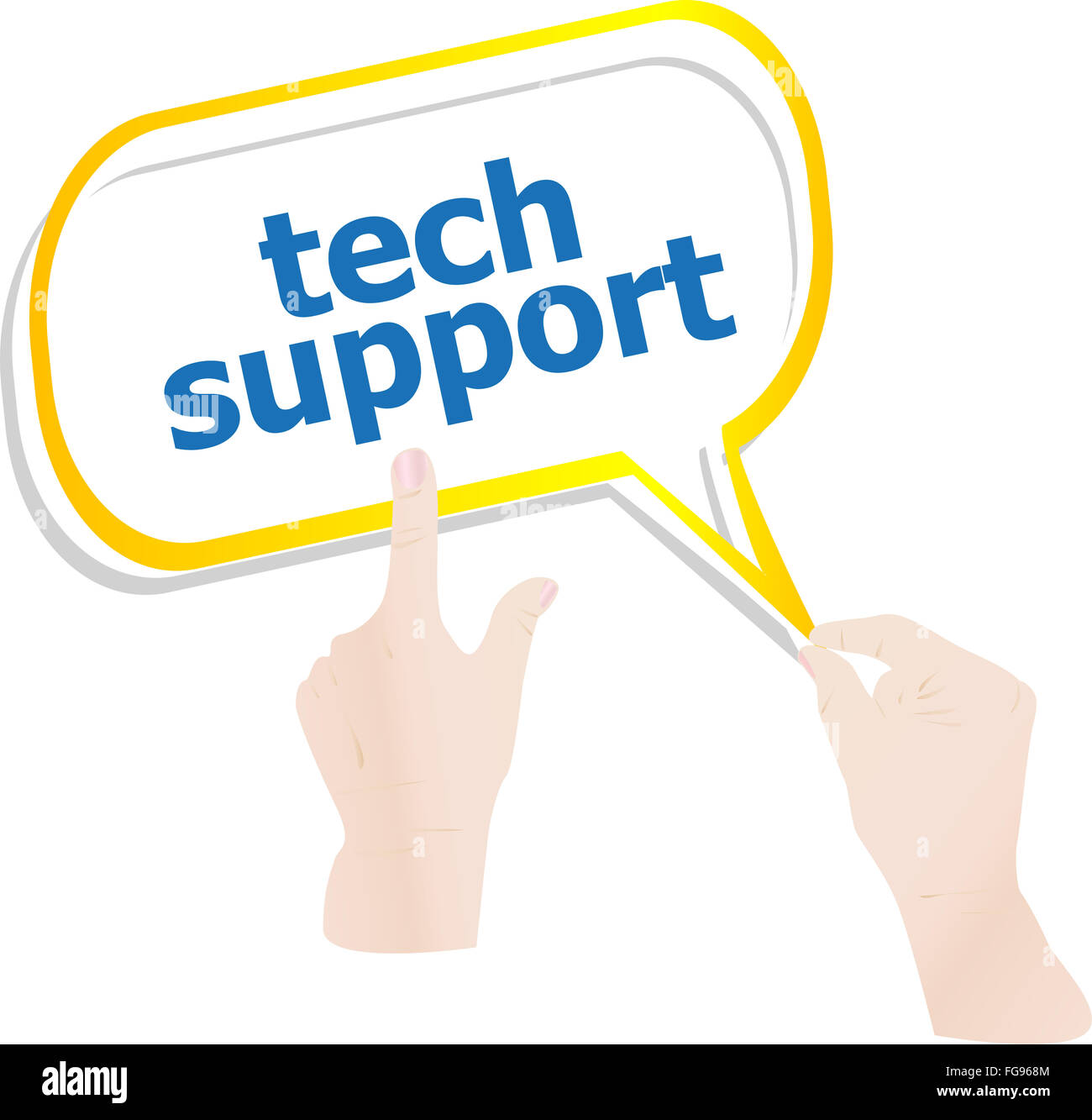 hands holding abstract cloud with tech support word Stock Photo - Alamy