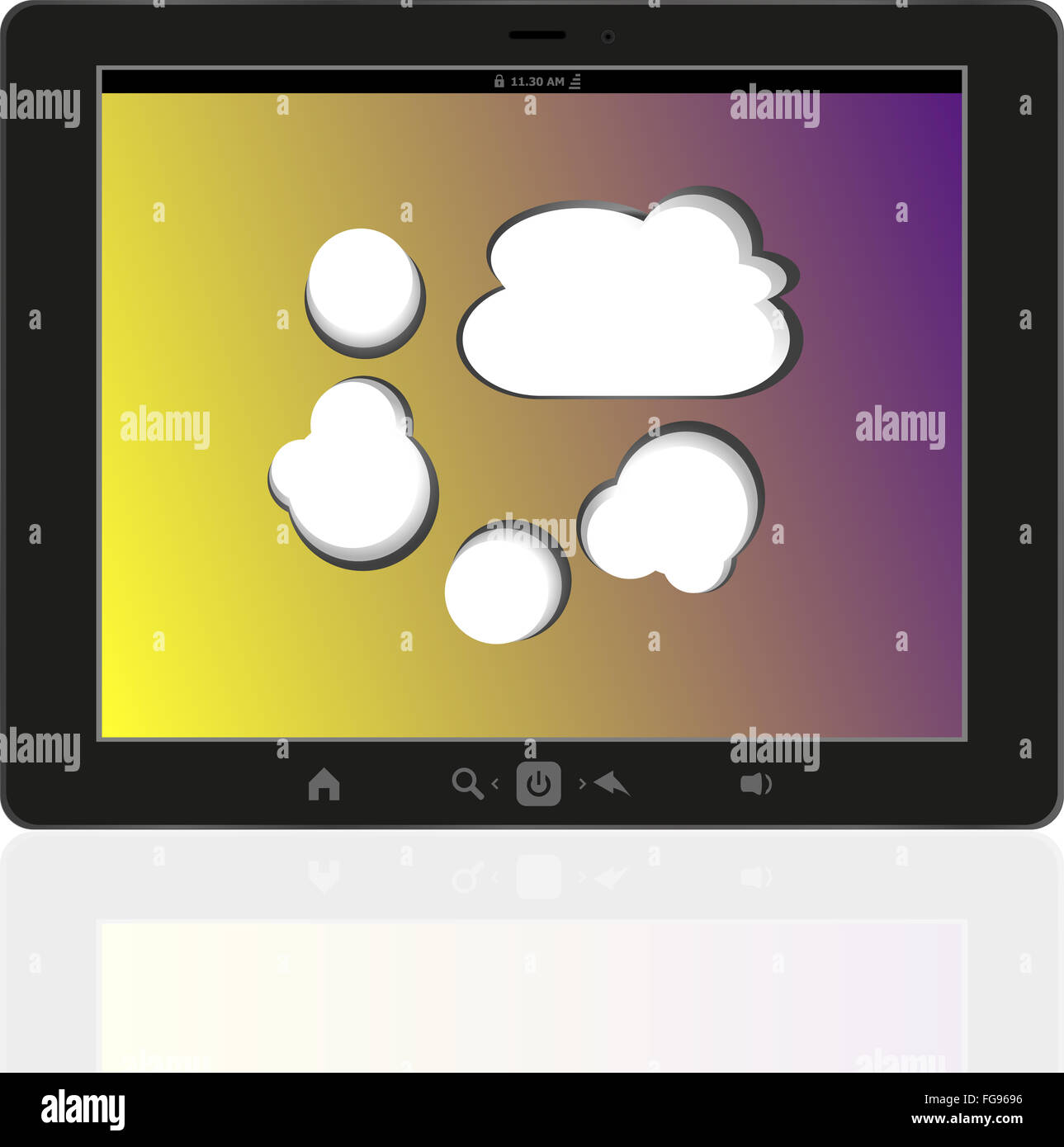 speech bubble on black tablet pc social, network concept Stock Photo ...