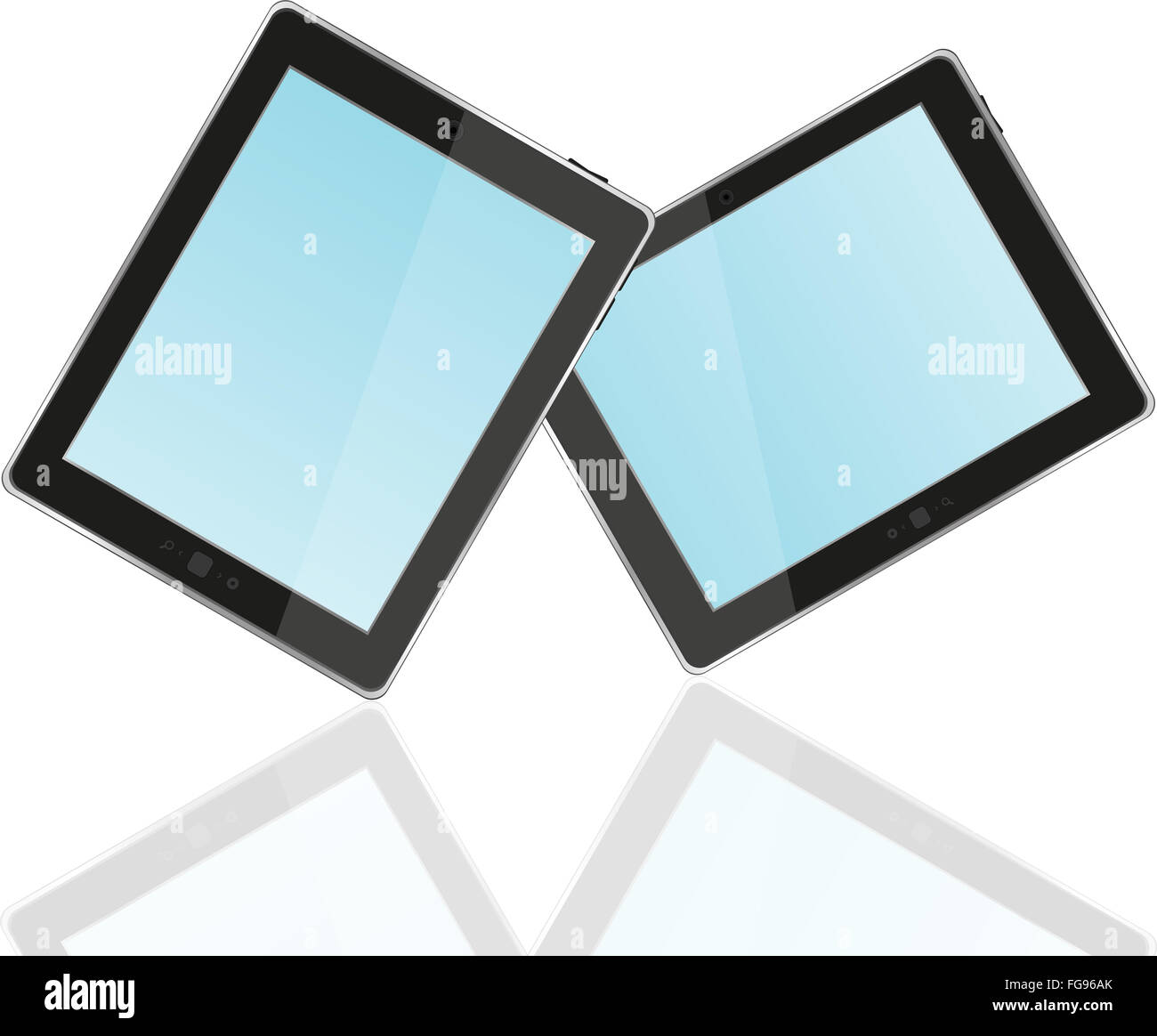 Touch screen tablet computer with blue screen Stock Photo - Alamy