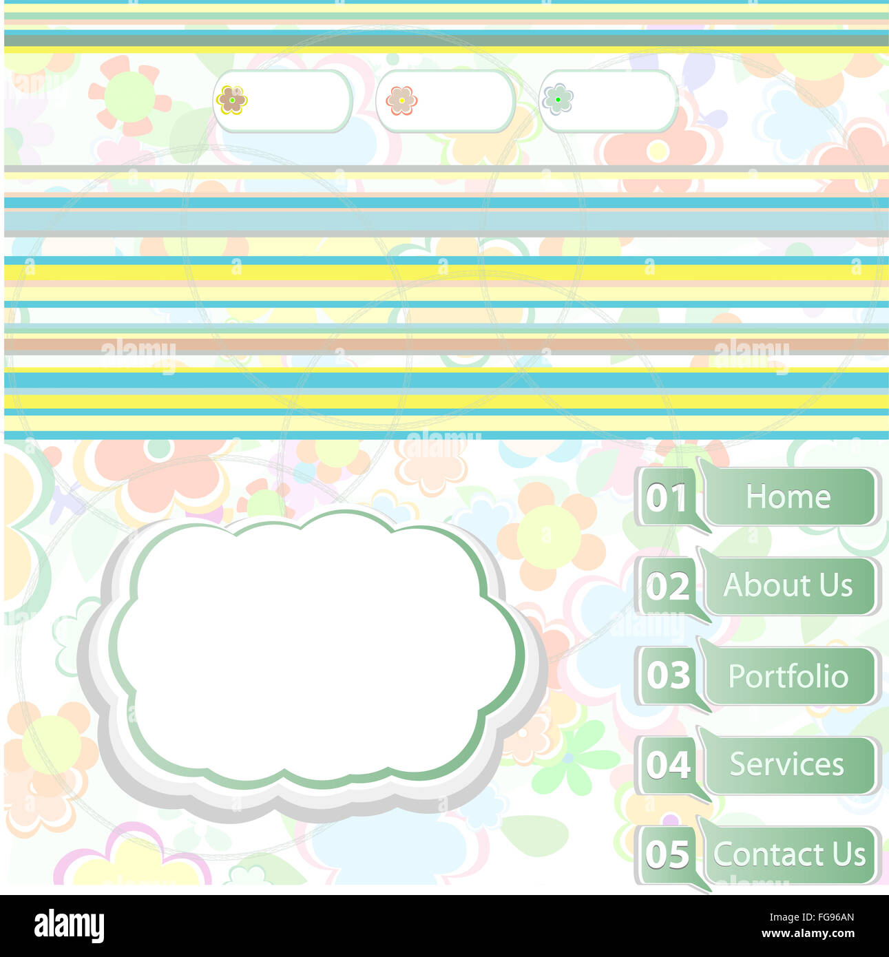 elegant modern website template with beautiful floral background Stock ...