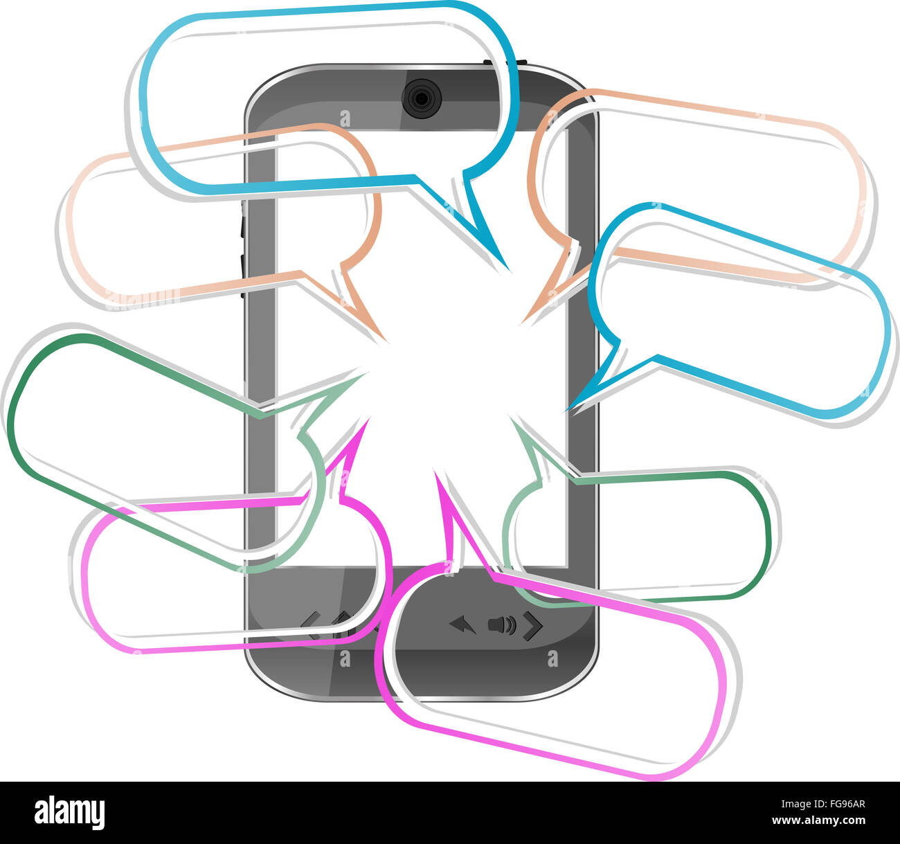 Modern mobile smart phone. Sending and Receiving SMS Messages Stock ...
