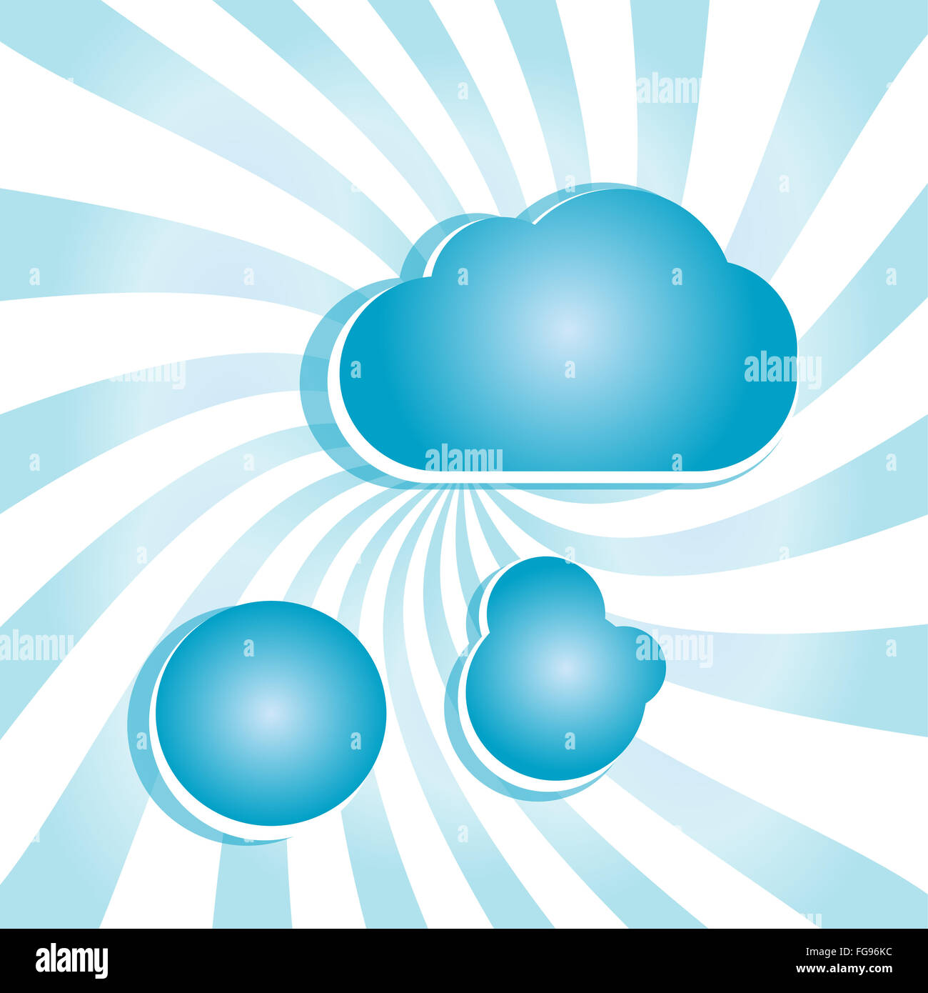 abstract blue background with sun rays and clouds Stock Photo - Alamy