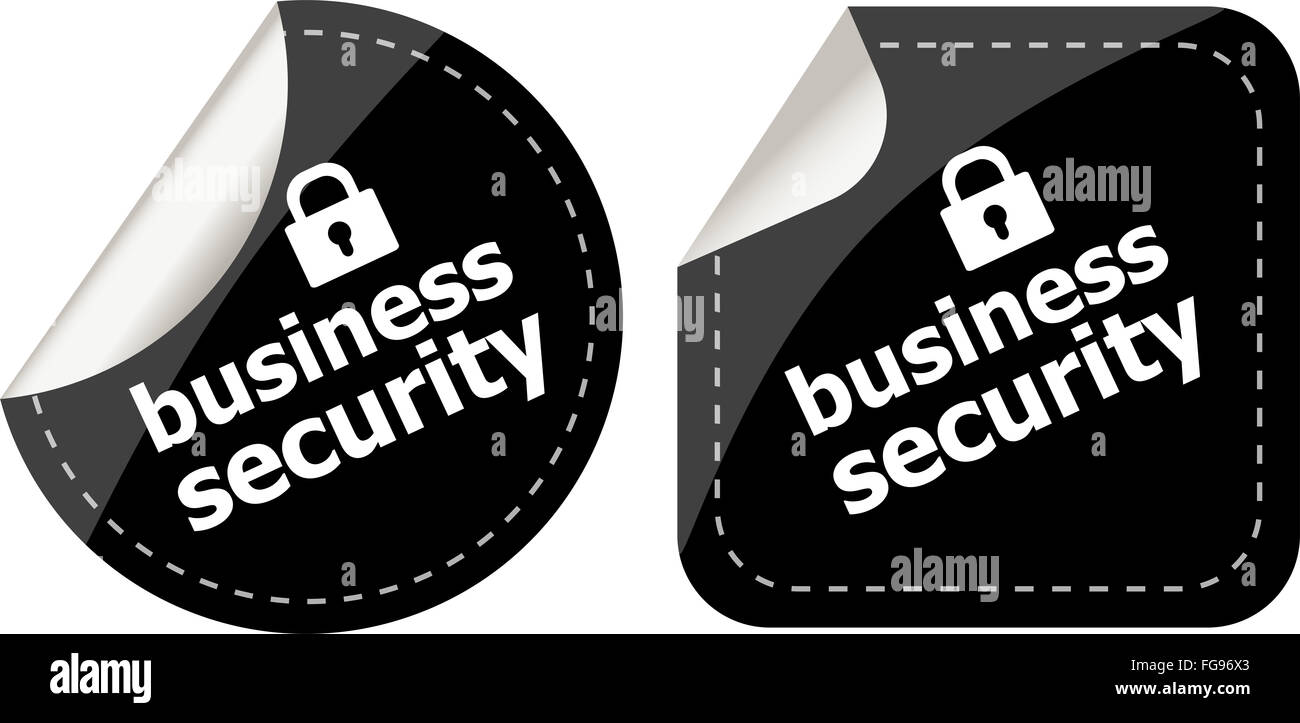 business security black stickers label tag set Stock Photo - Alamy