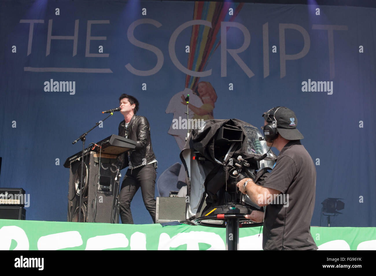 The Script performing on the Other stage at the Glastonbury festival ...