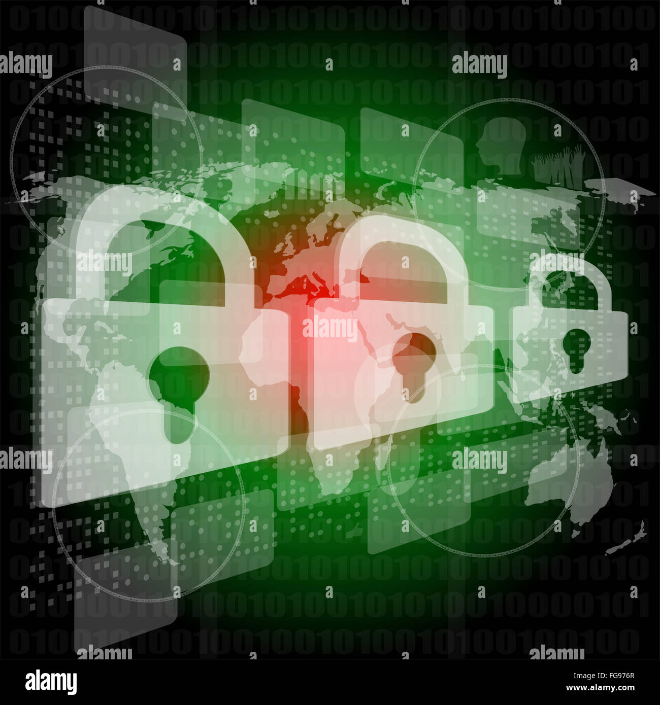 Security concept: white padlock on digital background, 3d Stock Photo ...