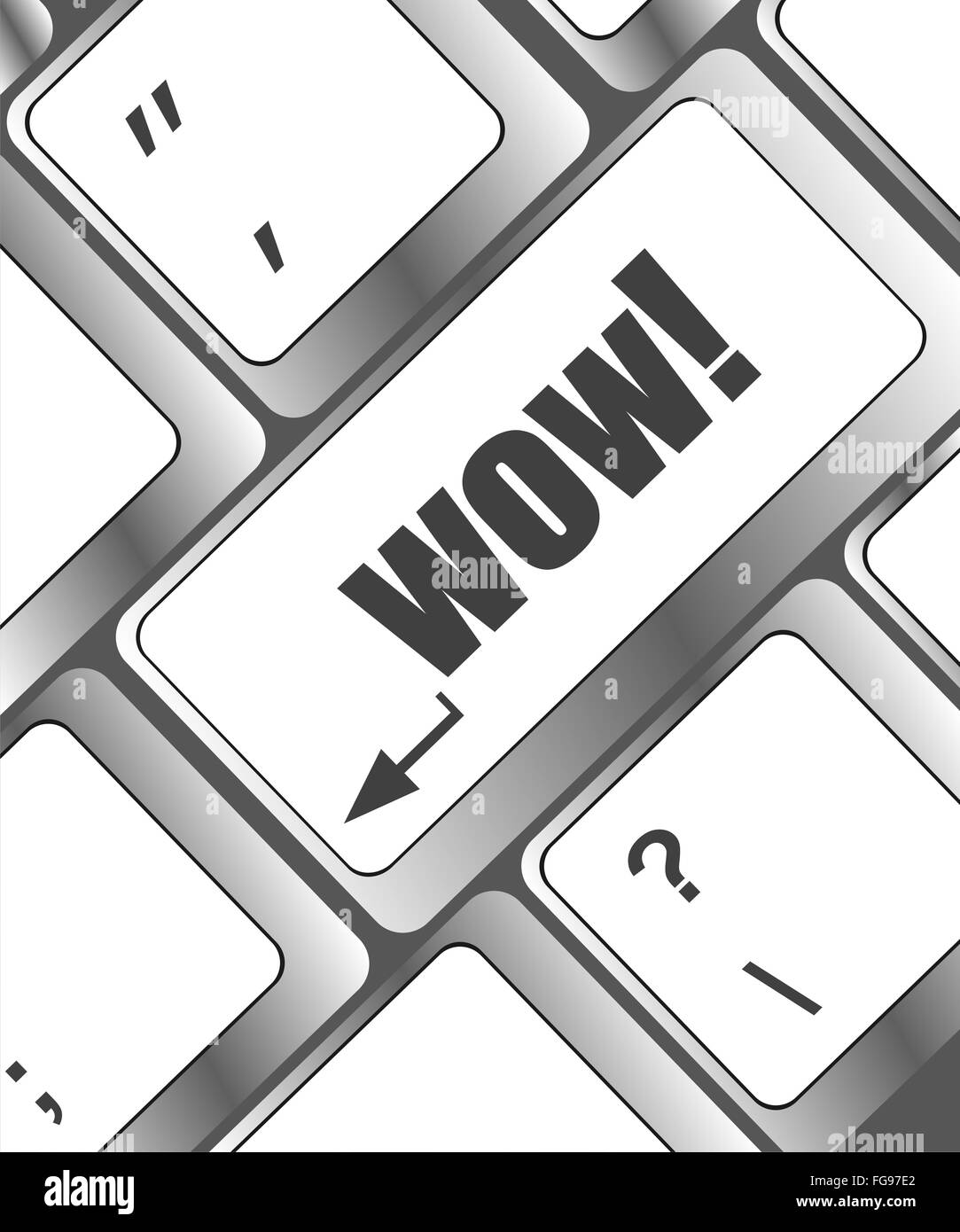Button with wow symbols on the modern keyboard Stock Photo - Alamy