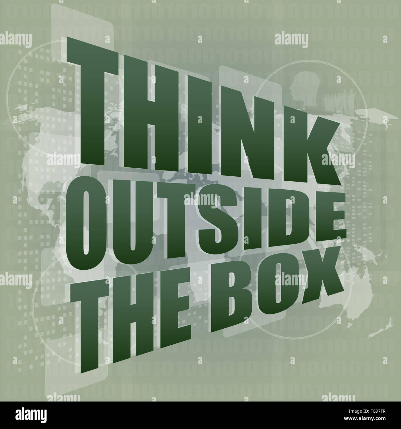 think outside the box words on digital touch screen Stock Photo - Alamy