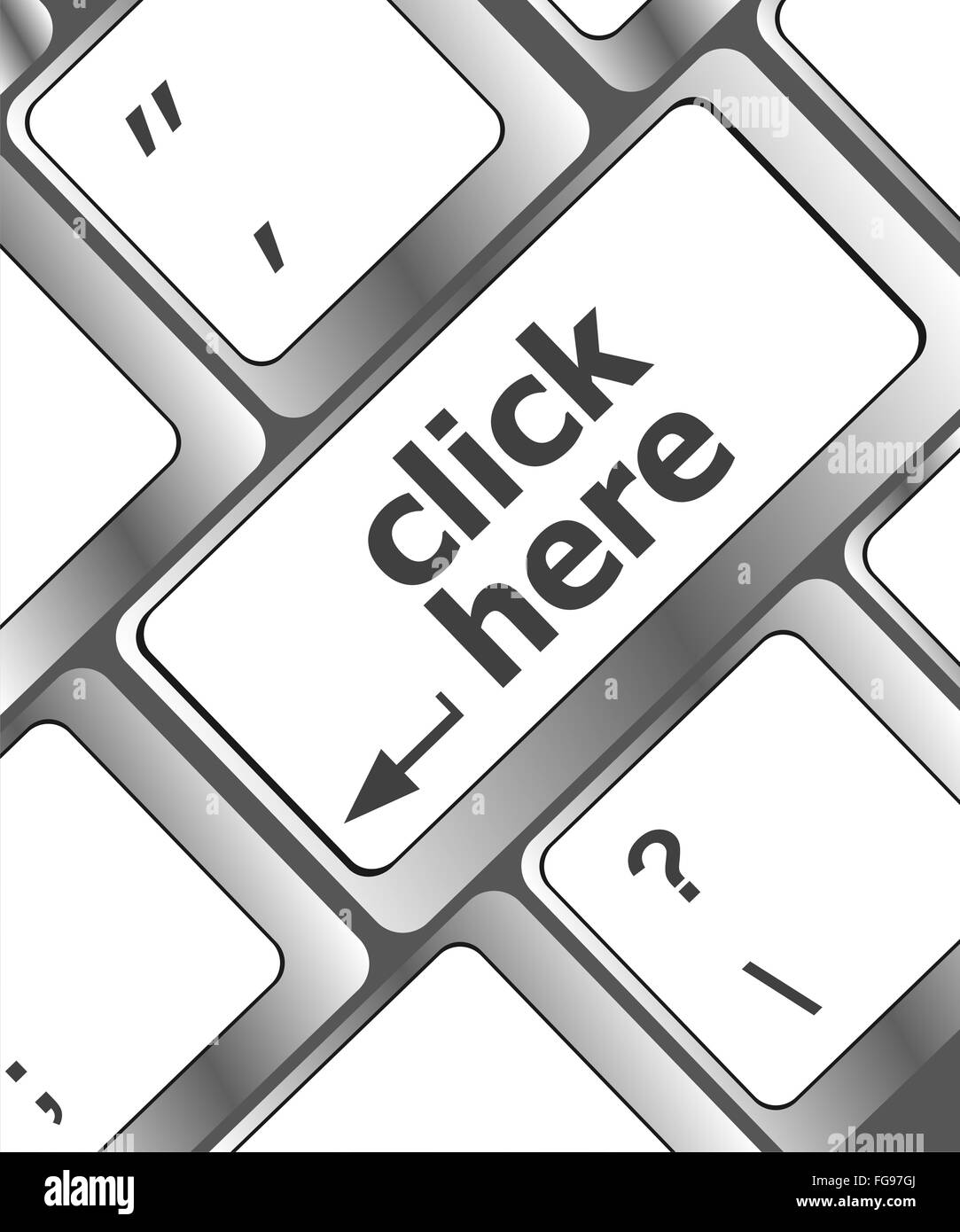 Keyboard with click here button, internet concept Stock Photo - Alamy