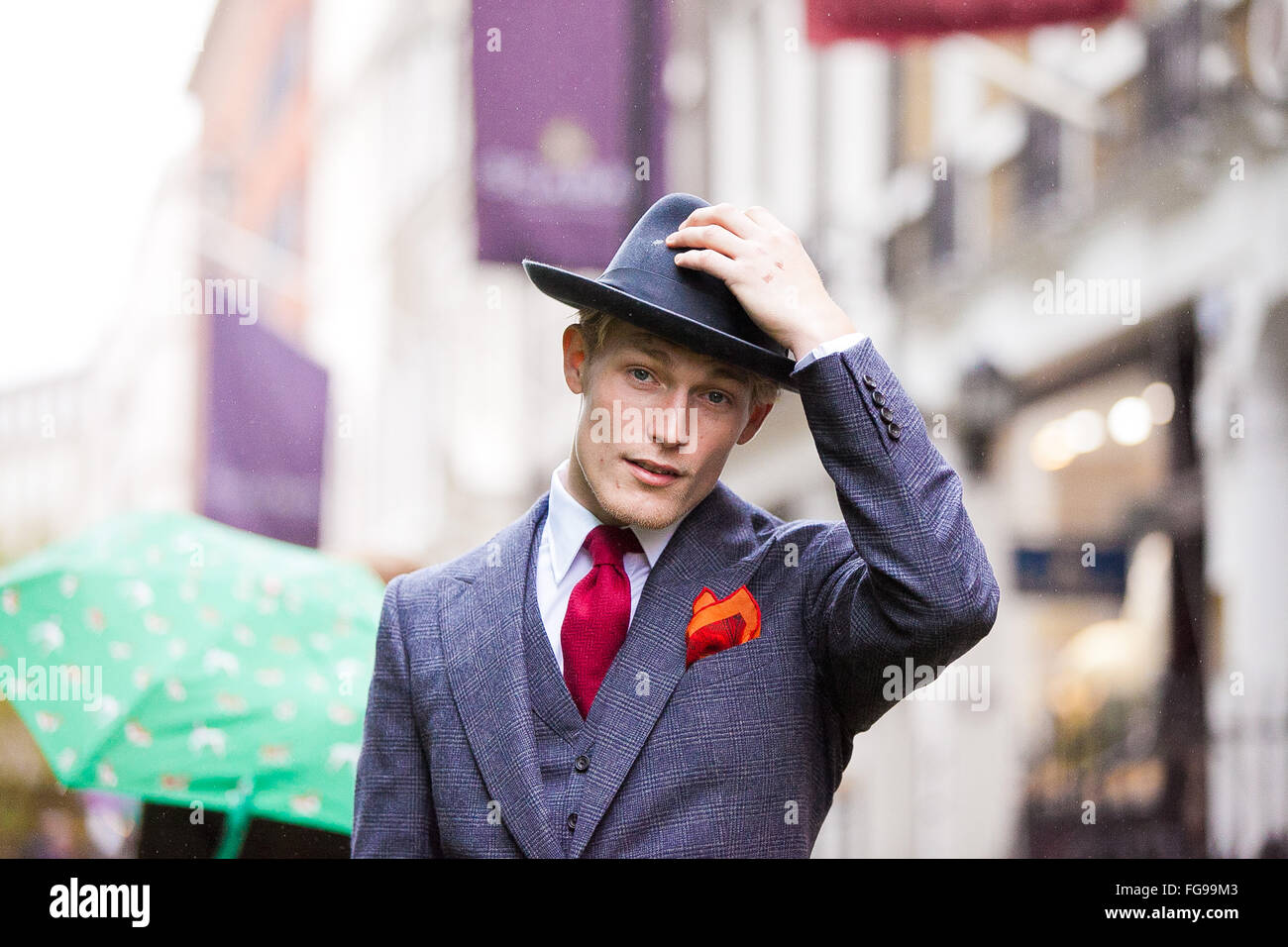 London, UK 5 October 2015 Male model at the Campaign for Wool Week 2015 ...