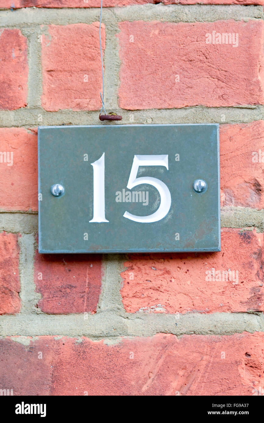 House number 15 sign Stock Photo - Alamy
