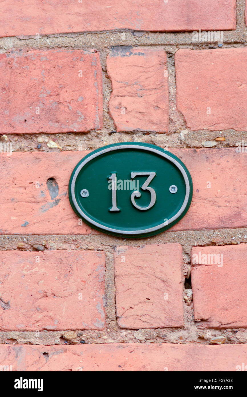 House number 13 sign Stock Photo - Alamy