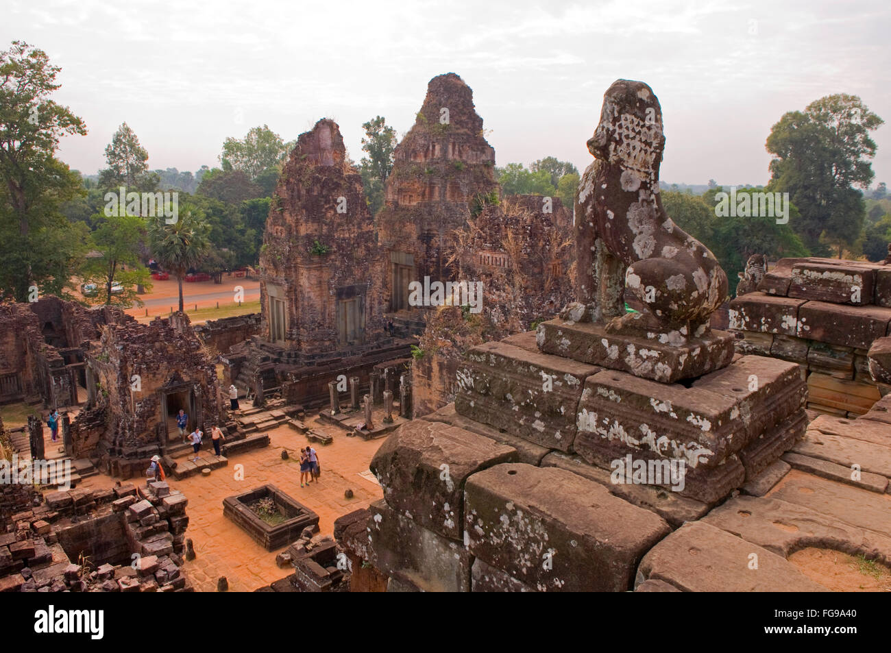 High up view of the ruins of Pre Rup temple, Siem Reap, Cambodia Stock ...