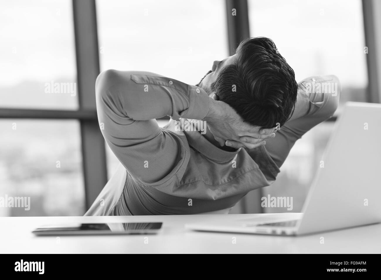 Good job young happy Black and White Stock Photos & Images - Alamy