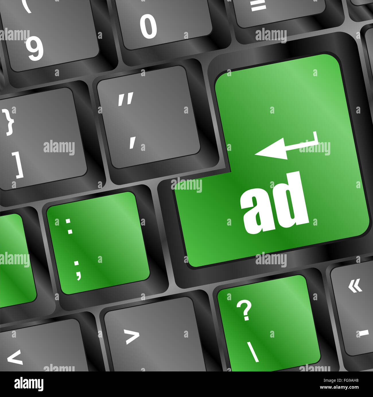 Marketing concept: computer keyboard with word Ad Stock Photo - Alamy