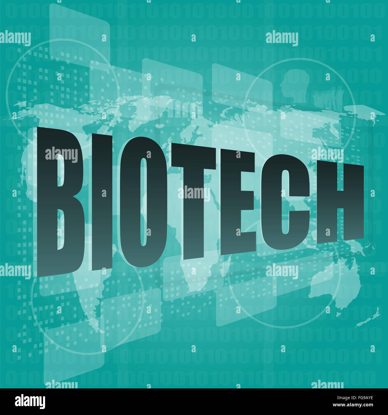 biotech words on digital touch screen interface Stock Photo - Alamy