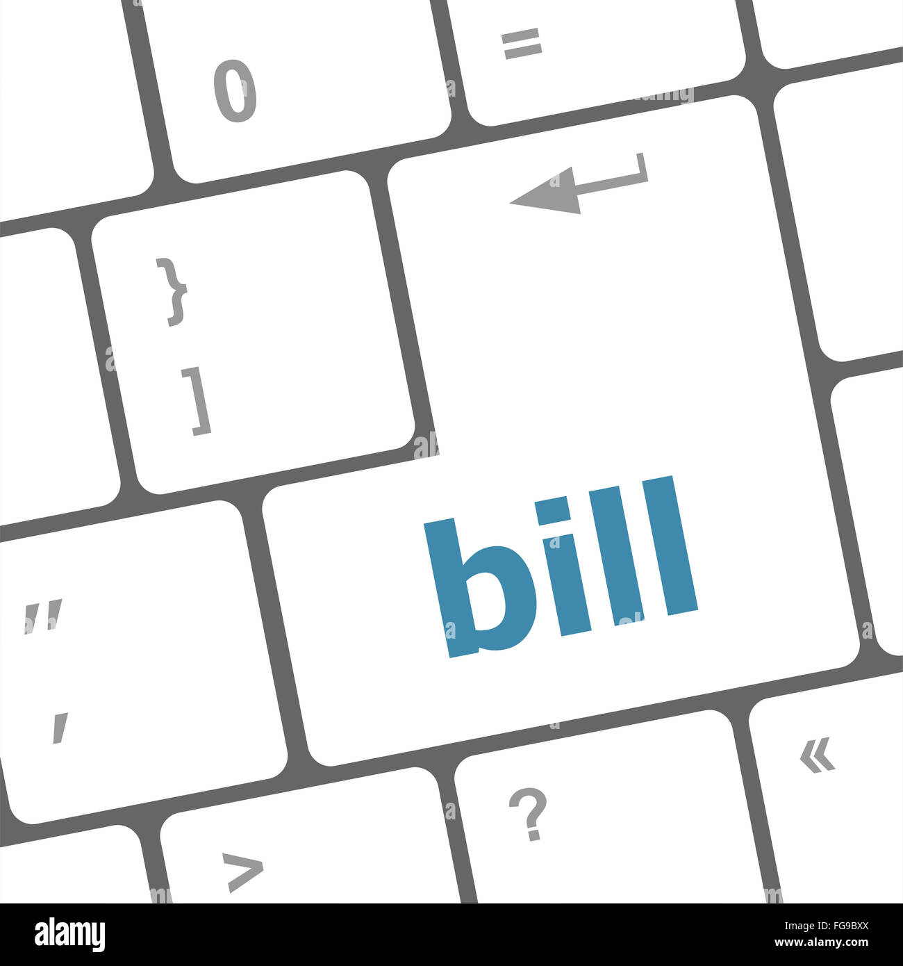 bill word on keyboard key, notebook computer button Stock Photo - Alamy