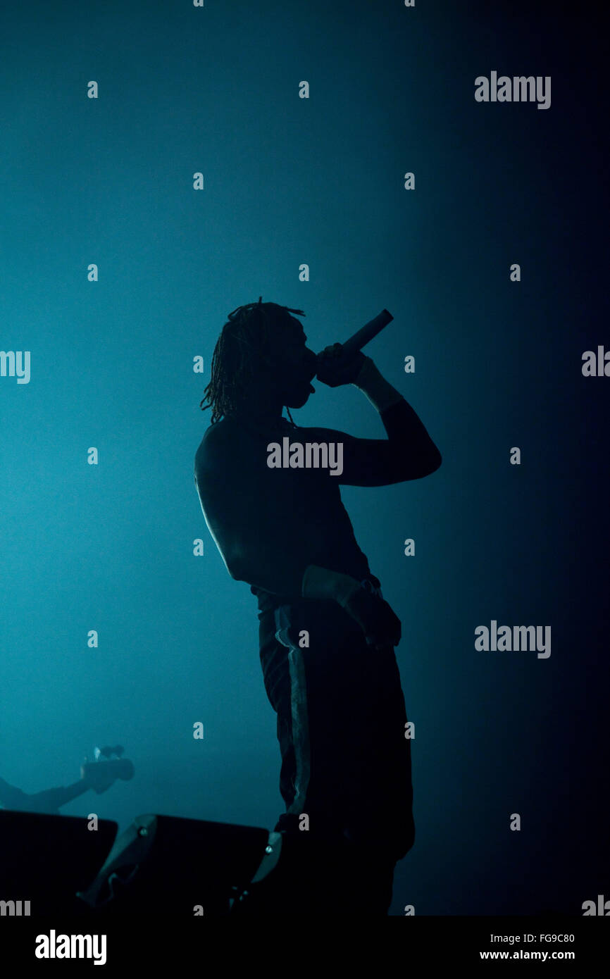 The Prodigy performing on the other stage at the Glastonbury Festival ...