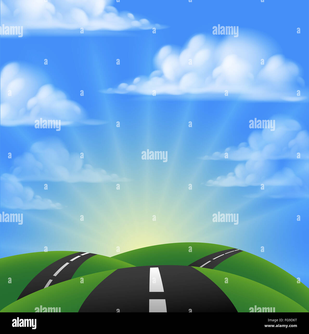 Cartoon road hi-res stock photography and images - Alamy