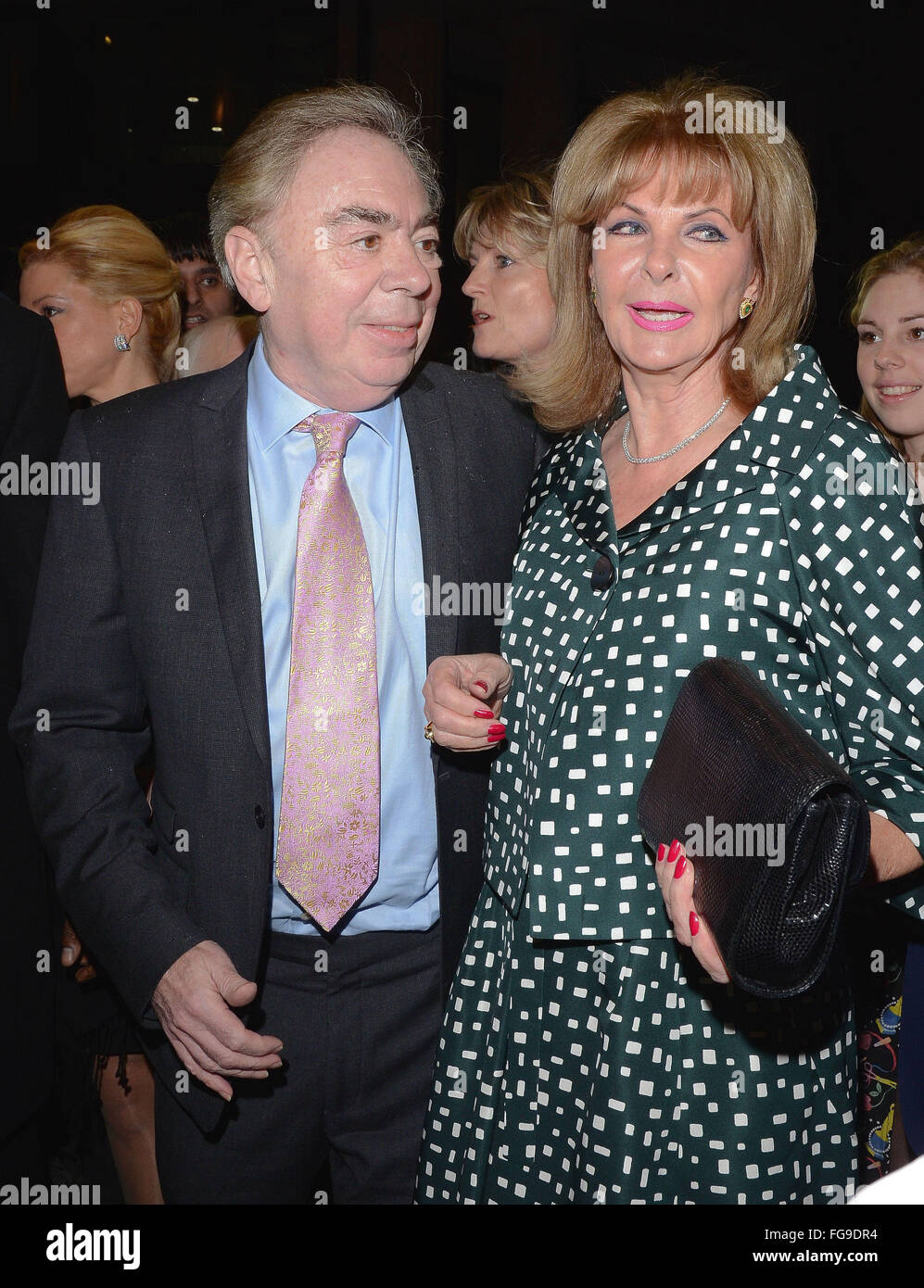 London UK Sir Andrew Lloyd Webber and Mandy Rice-Davies at 'Stephen ...