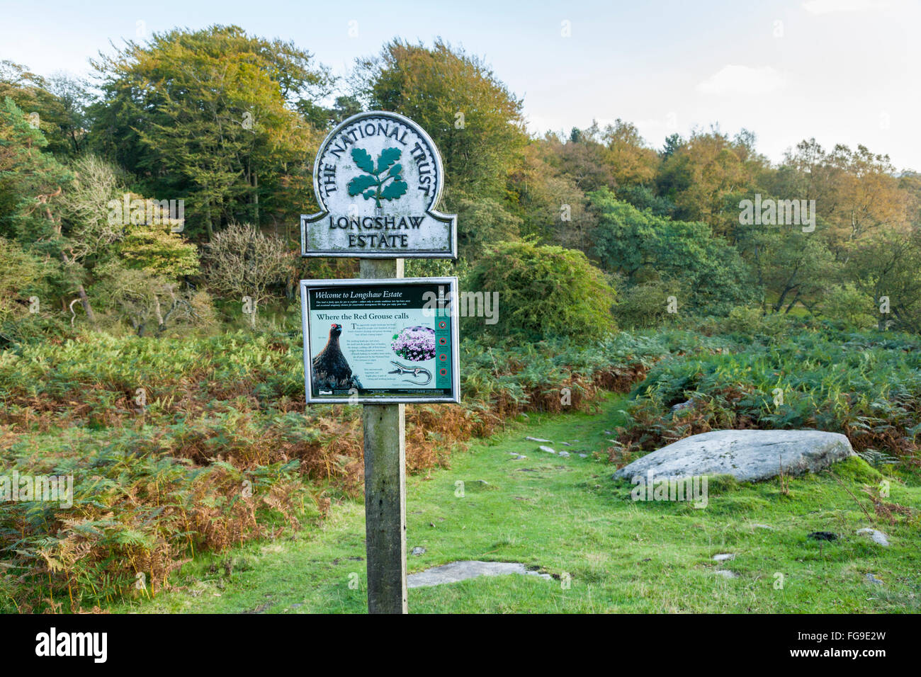Sign at an access point to the Longshaw Estate, Derbyshire - Yorkshire ...