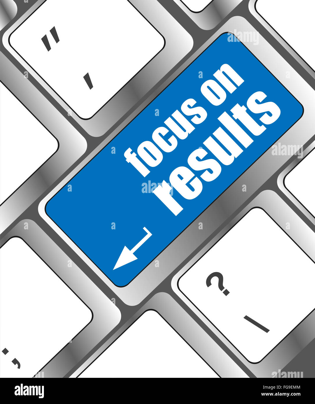 Modern keyboard focus on results text. Technology concept Stock Photo ...