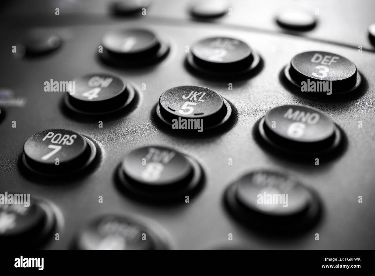 Modern black business landline telephone keypad buttons close-up Stock ...