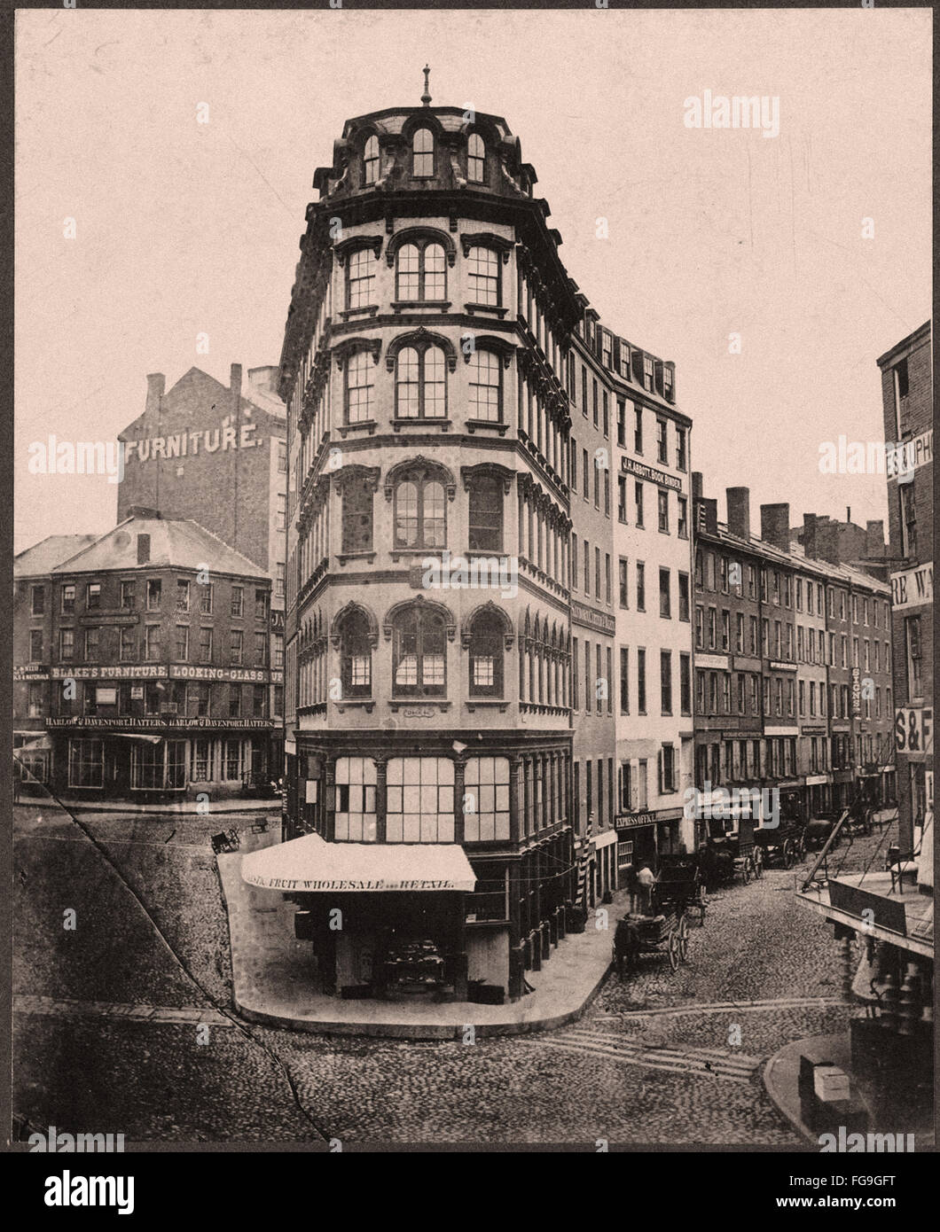 Dock Square Boston Massachusetts 1860 Stock Photo - Alamy