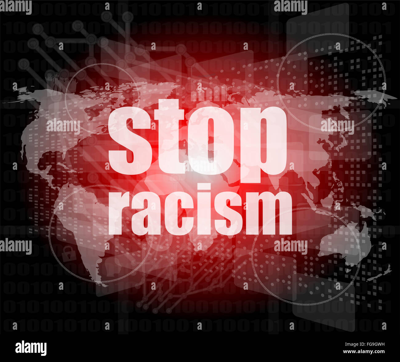stop racism word on digital touch screen, social concept Stock Photo ...