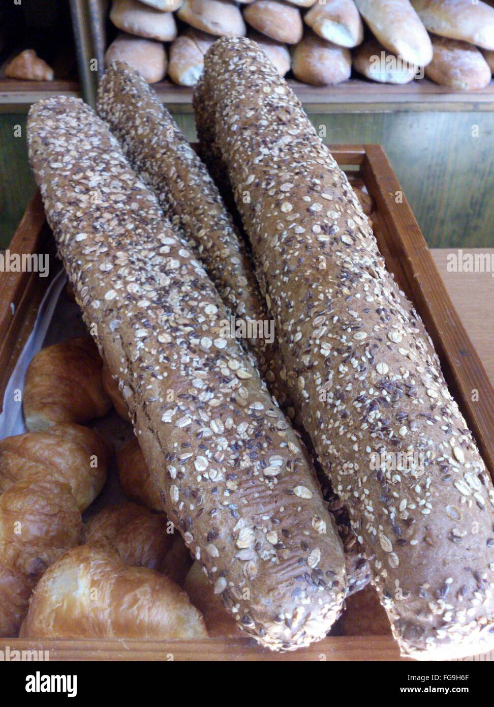 Variety Of Fresh Breads At Bakery Stock Photo - Alamy