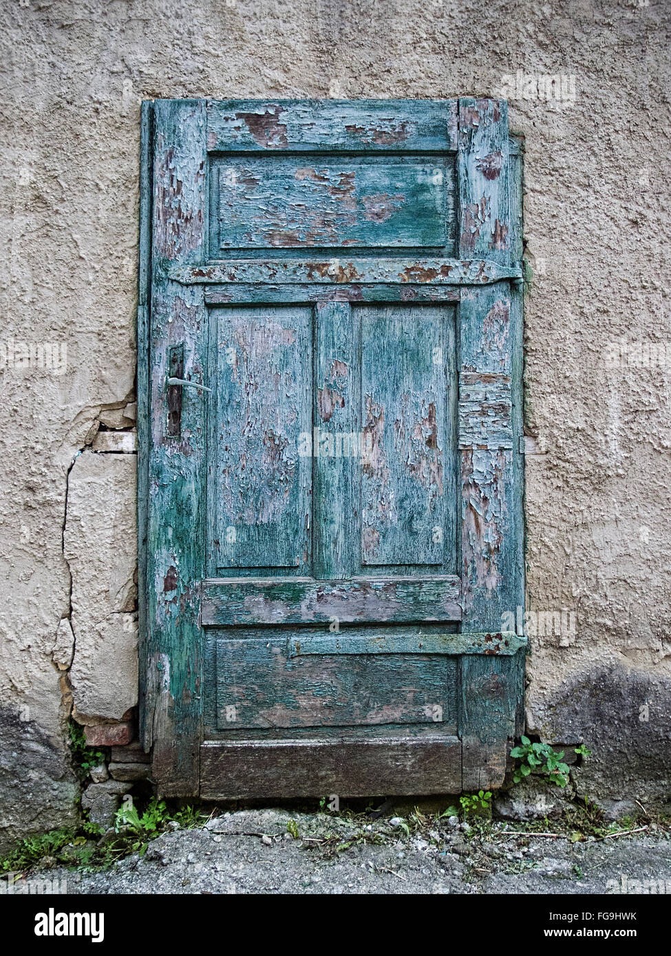 old wooden blue doors Stock Photo - Alamy