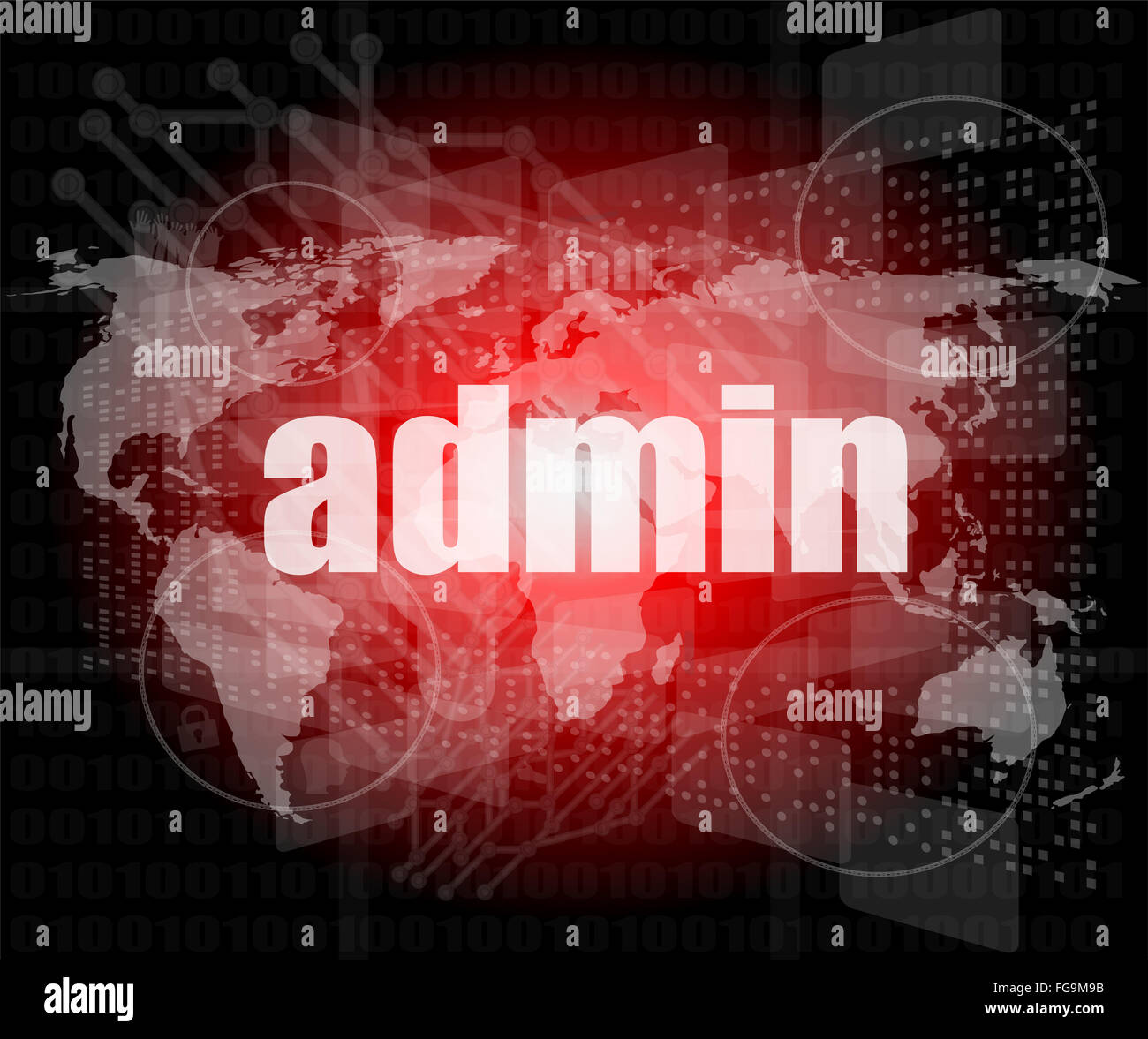 admin words on digital touch screen interface Stock Photo - Alamy