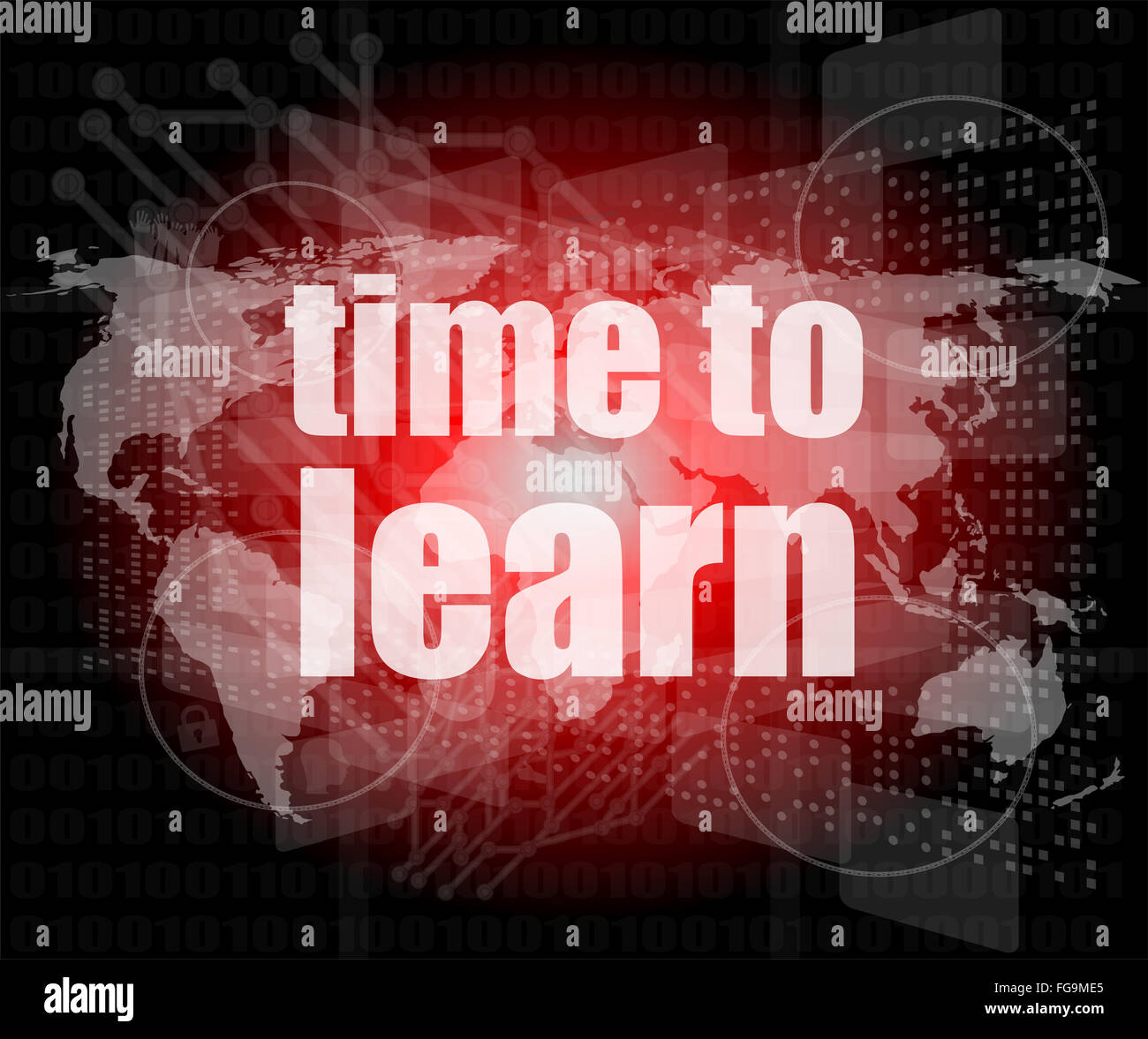 illustration of touch screen with time to learn words Stock Photo - Alamy