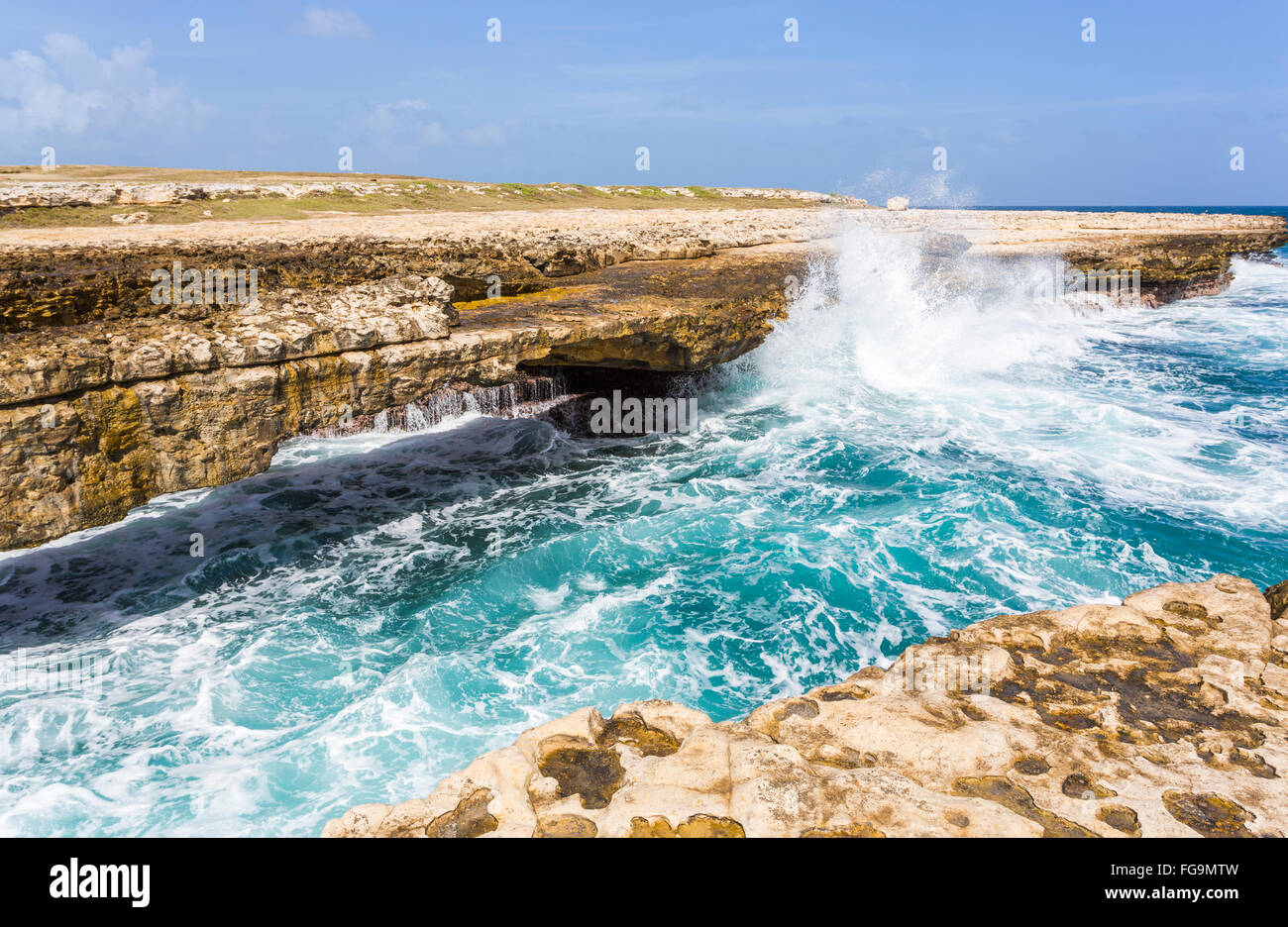 Devil's Bridge, a natural coastal rock formation and popular tourist ...