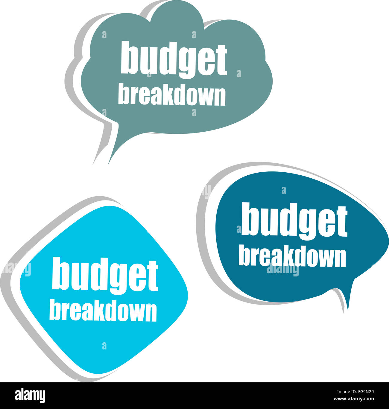 budget breakdown. Set of stickers, labels, tags. Business banners Stock ...