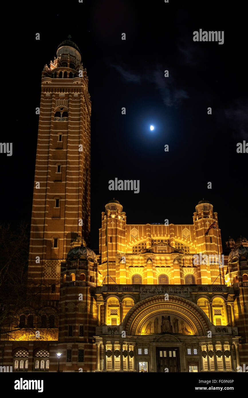 View of Westminster Cathedral at Nighttime Stock Photo - Alamy