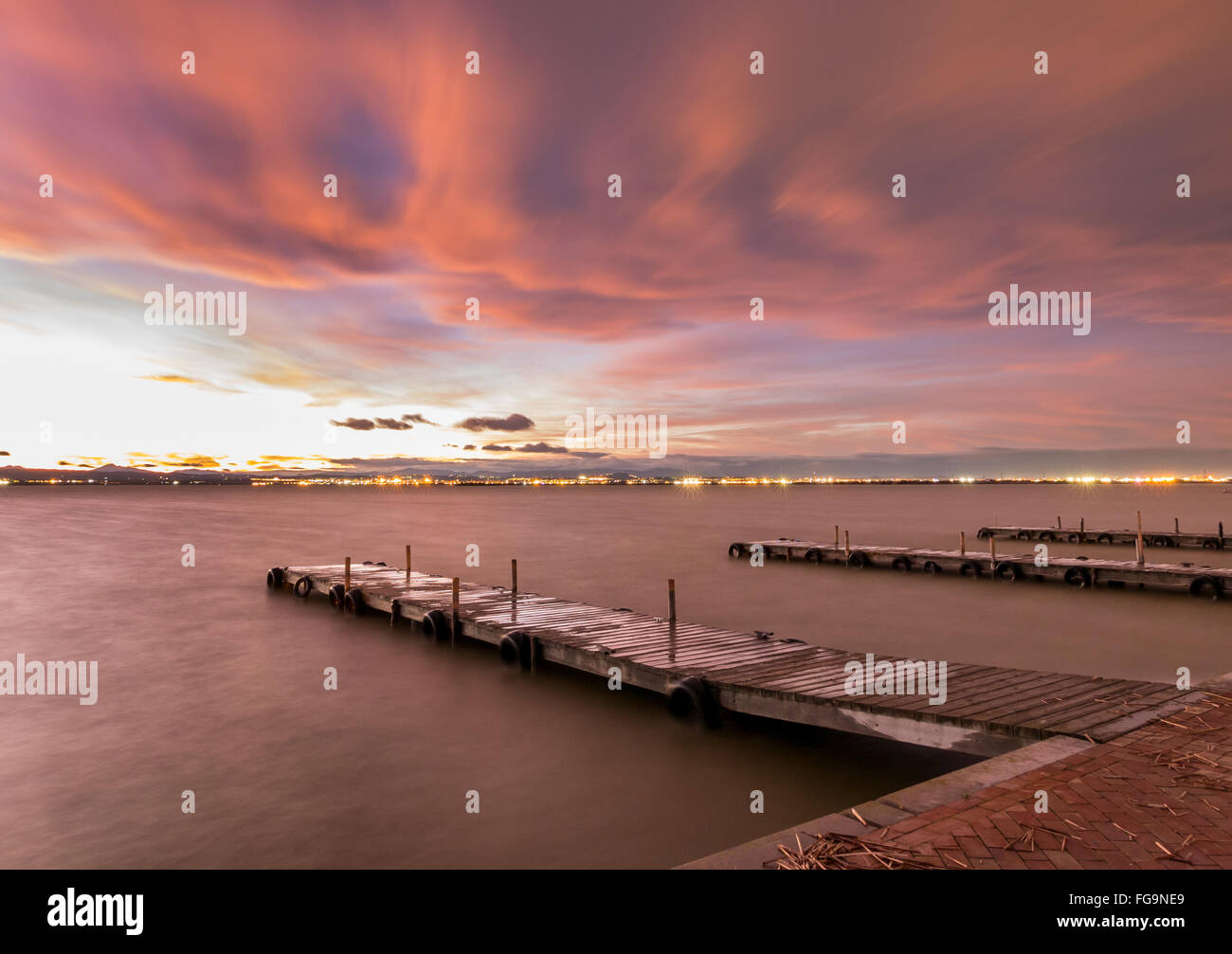 Sunset in Albufera, Valencia, long exposure #2 Stock Photo - Alamy