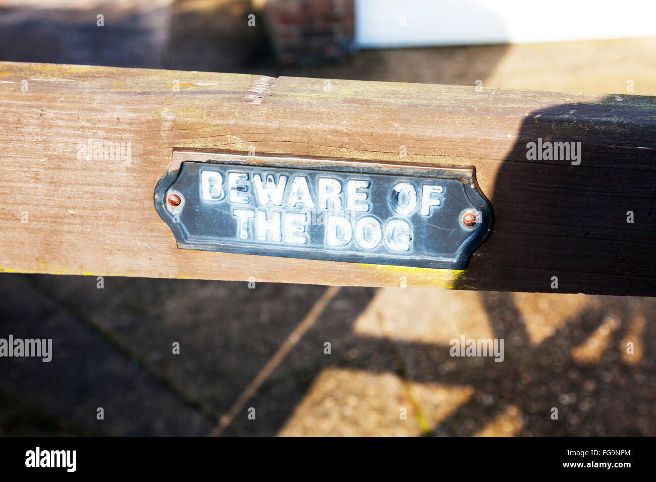 Beware of the dog sign on gate postman postmen warning security danger ...