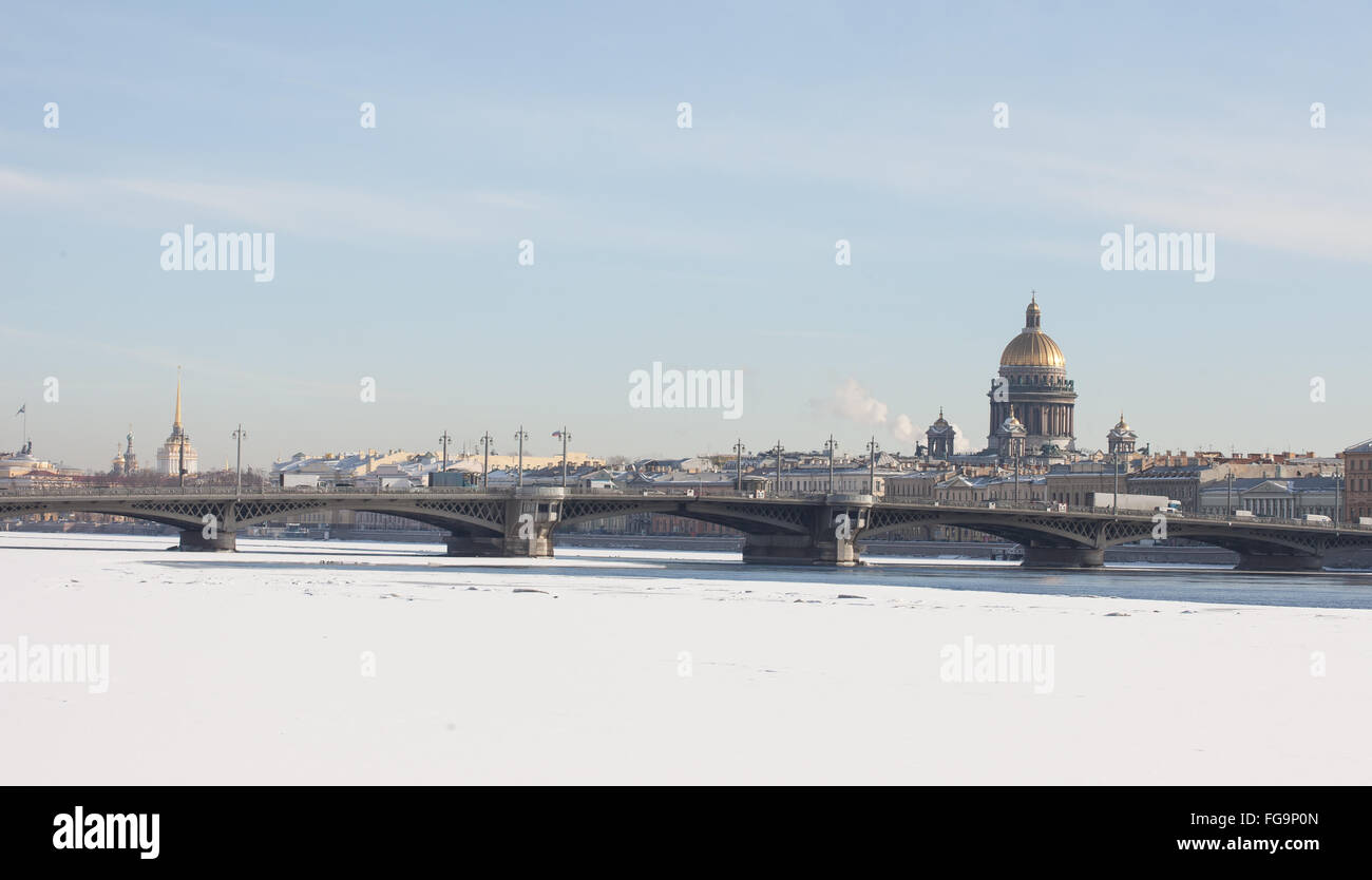 St. Isaac's Cathedral, the Annunciation bridge. Saint-Petersburg ...