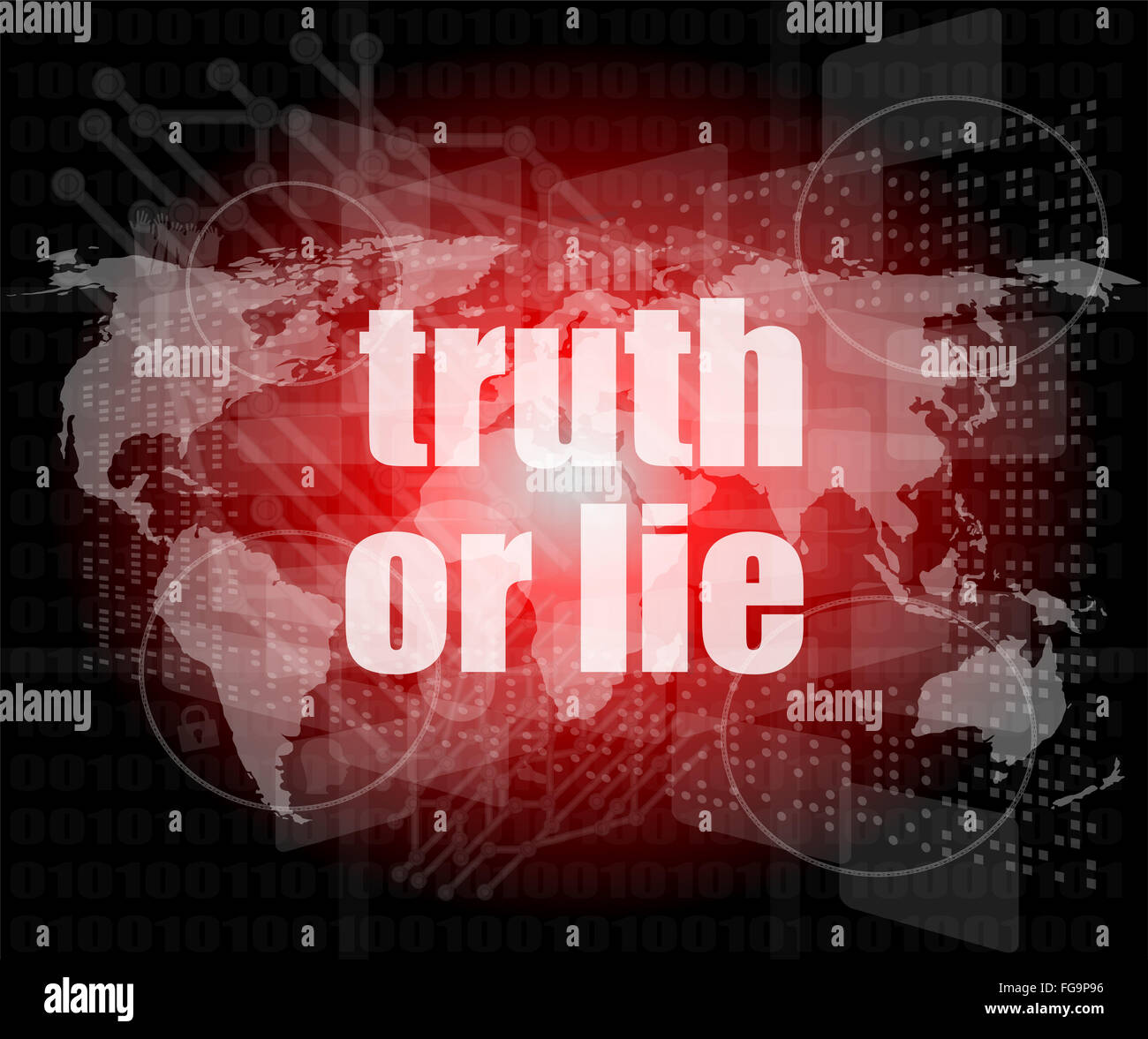 truth or lie text on digital touch screen interface Stock Photo - Alamy