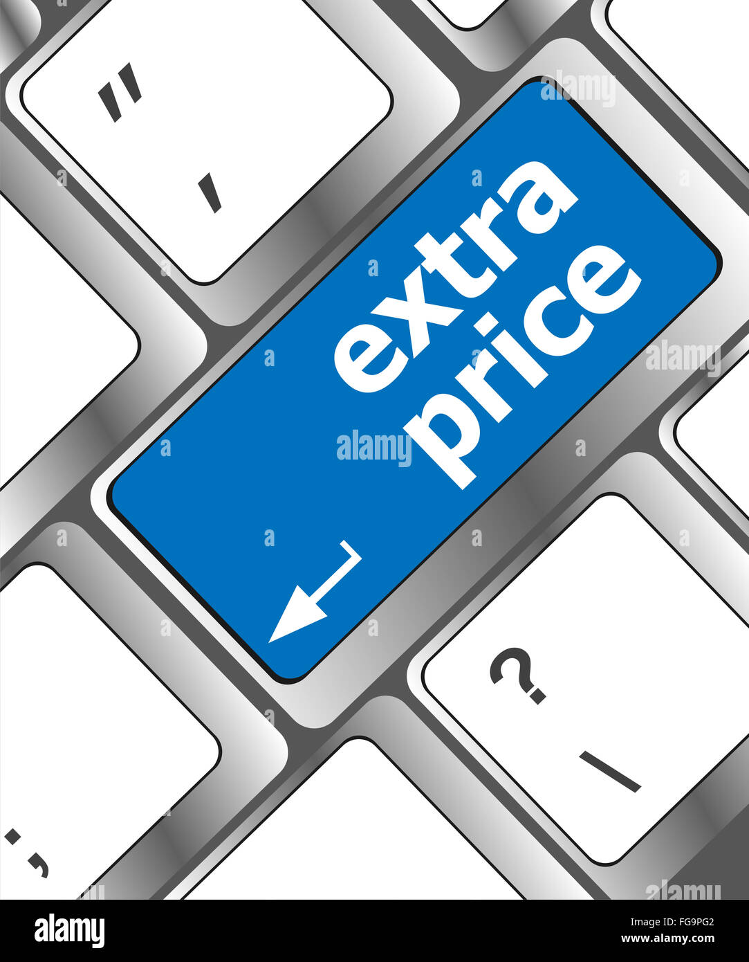 extra price word key or keyboard, discount concept Stock Photo - Alamy