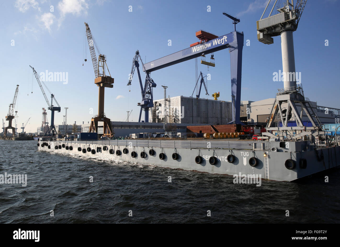Warnemuende, Germany. 17th Feb, 2016. The offshore converter platform ...