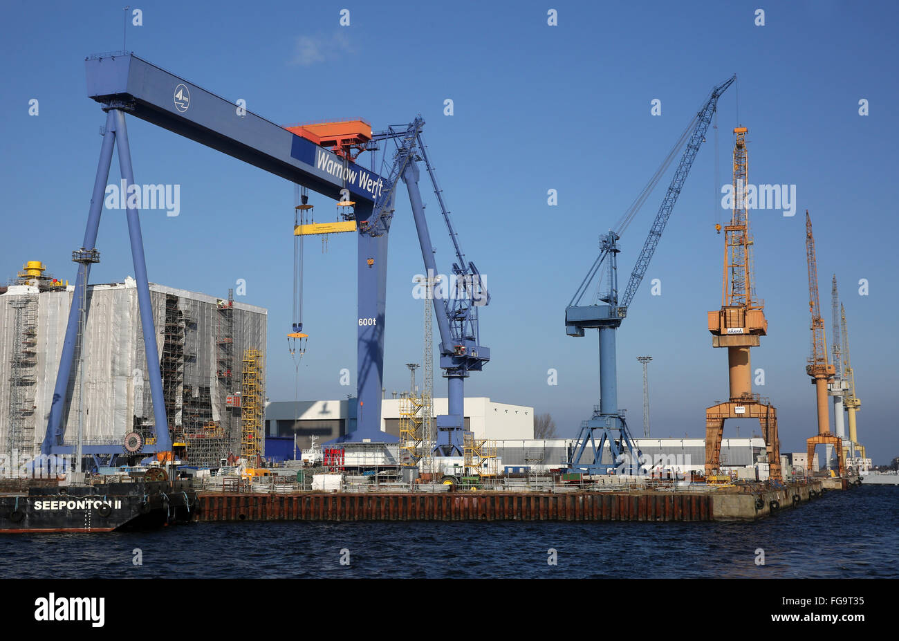 Warnemuende, Germany. 17th Feb, 2016. The offshore converter platform ...