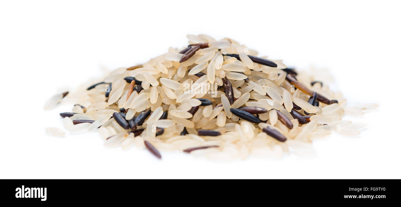 Mixed Rice (with Wild Rice) isolated on pure white background Stock ...