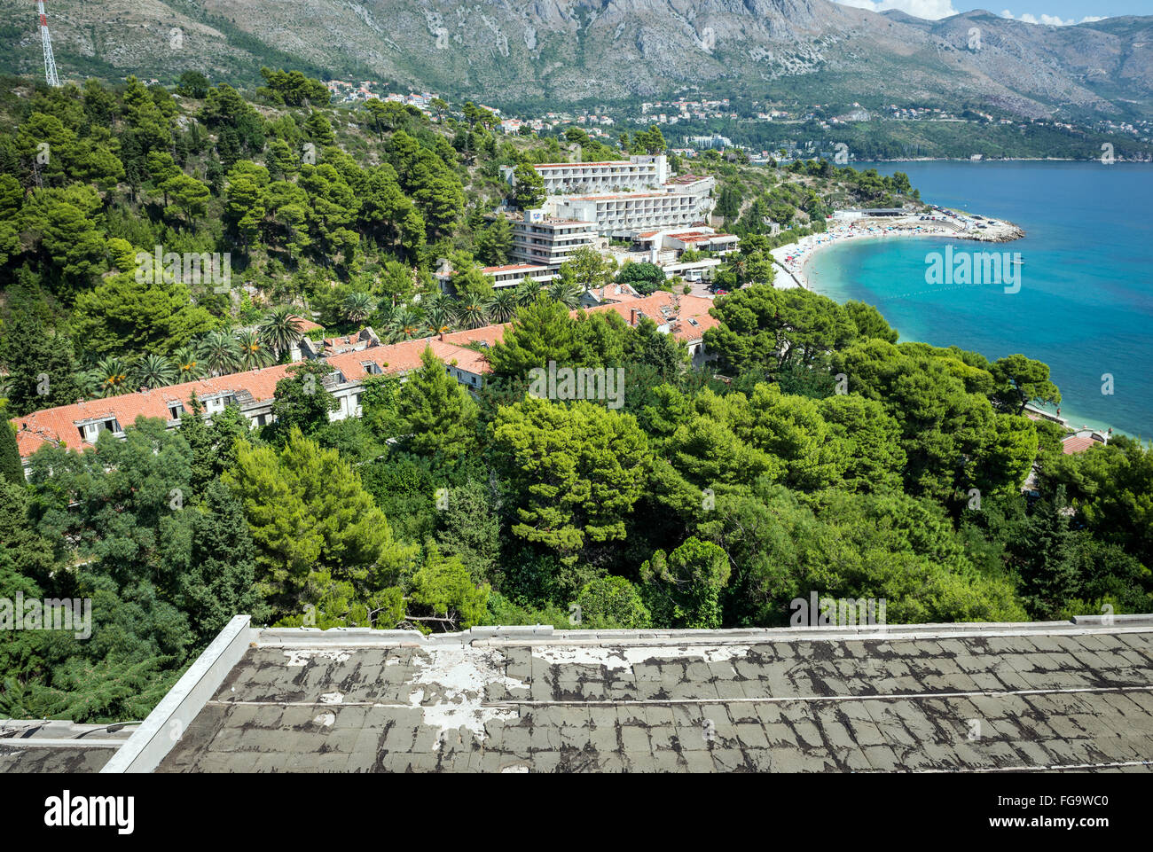 abandoned tourist complex in Kupari village, destroyed during Croatian ...