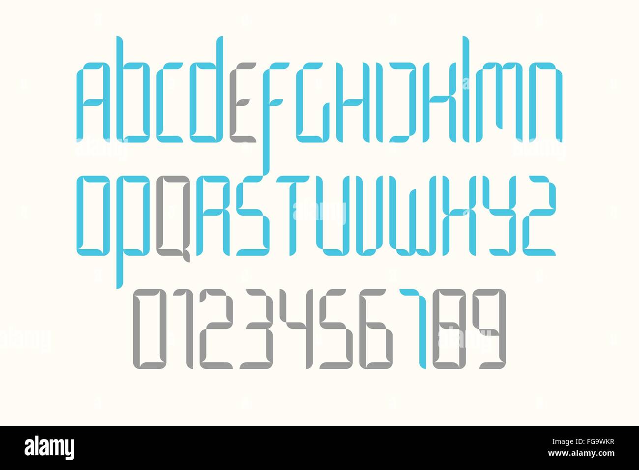 set of isolated high style alphabet letters and numerals. vector font ...