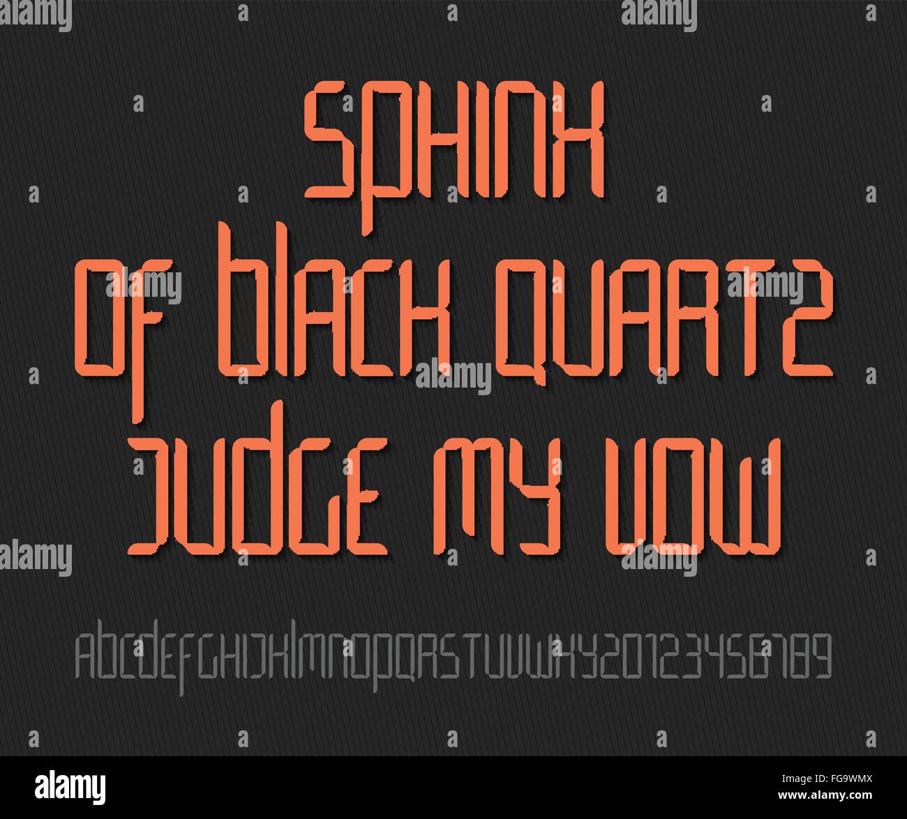 set of high, 3d style alphabet letters and numerals. vector font type ...