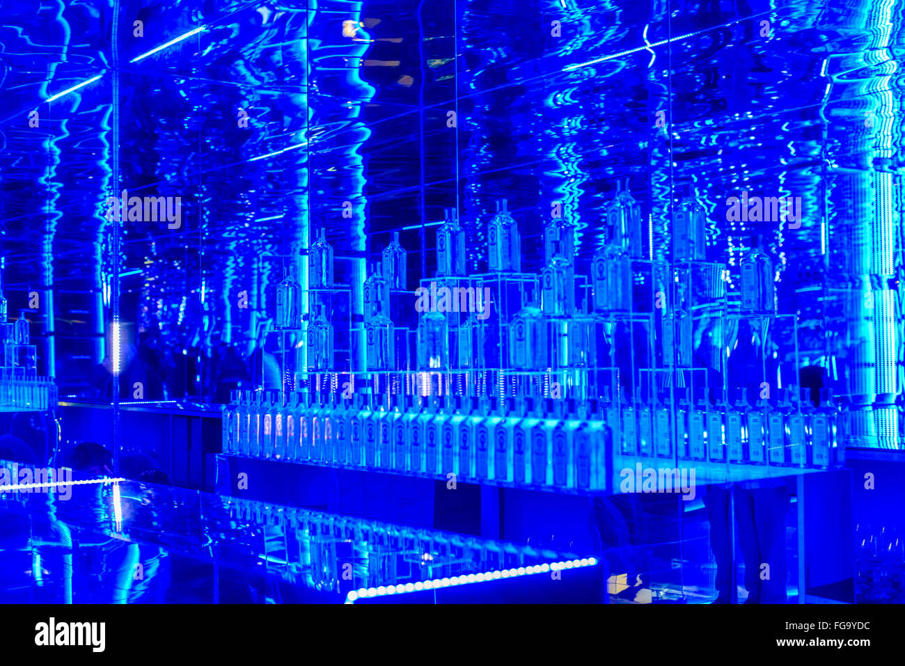 Madrid, Spain. 18th February 2016. An empty bar section in The Art Room ...