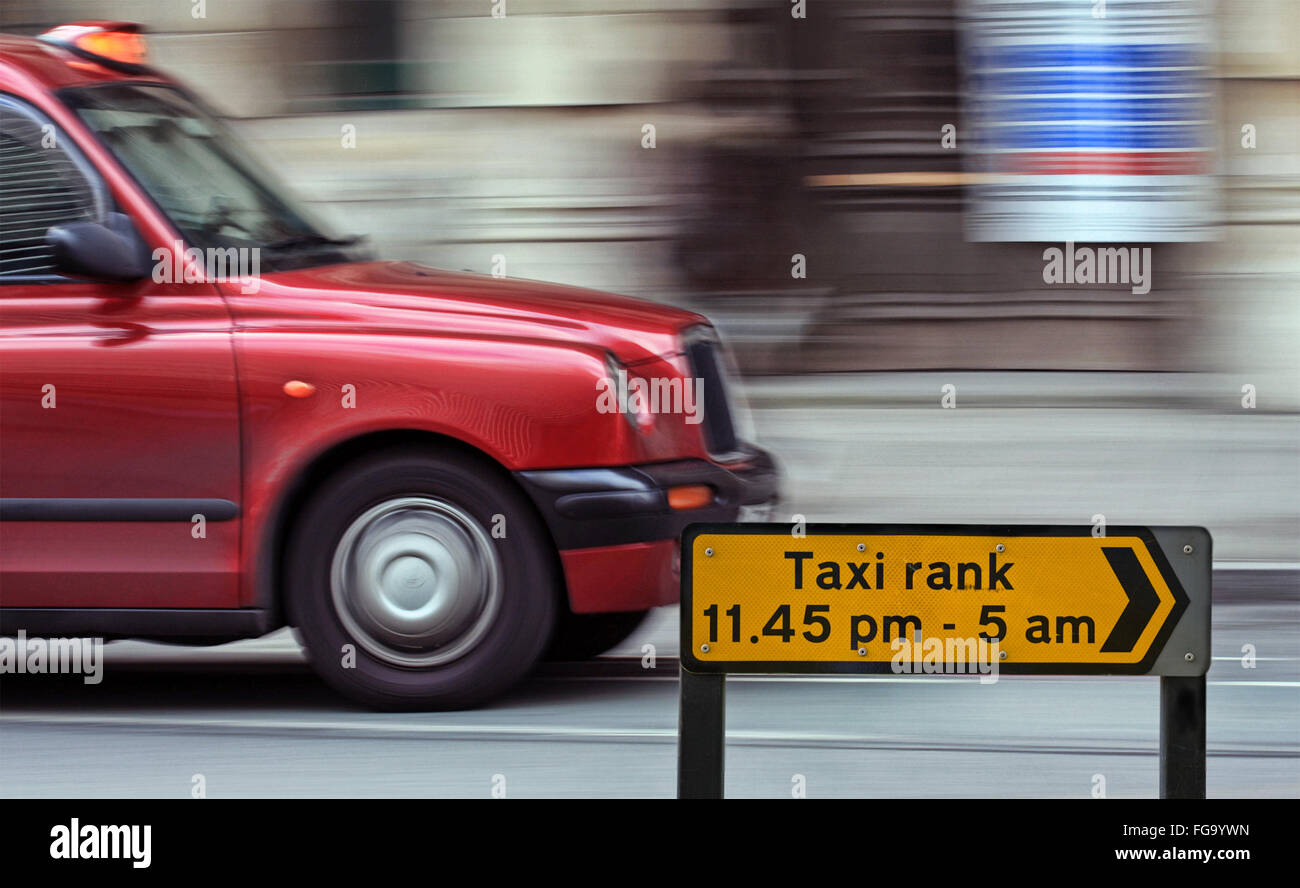 London taxi cap speed blur Stock Photo - Alamy
