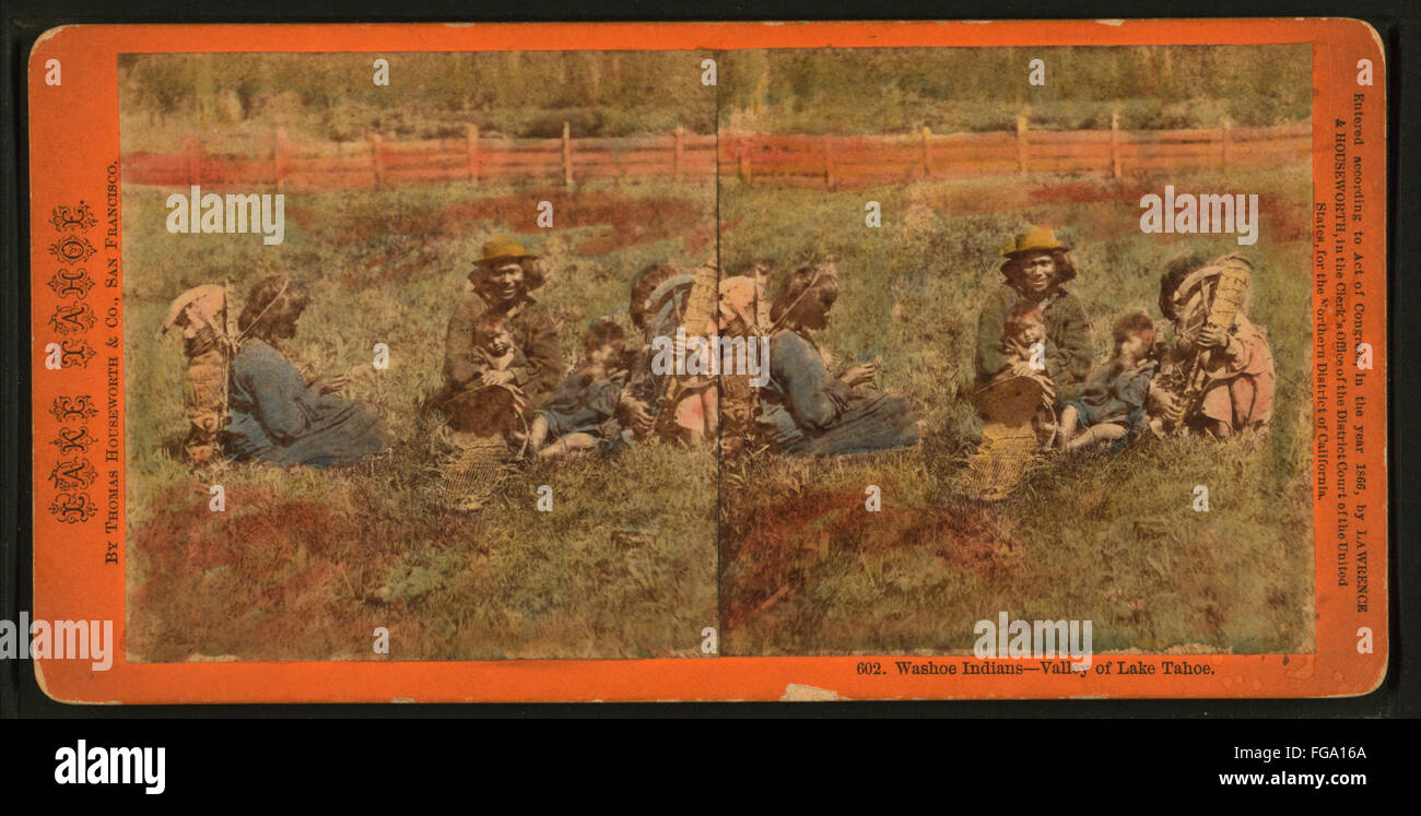 A historic photograph by Thomas Houseworth & Co. depicting the Washoe ...