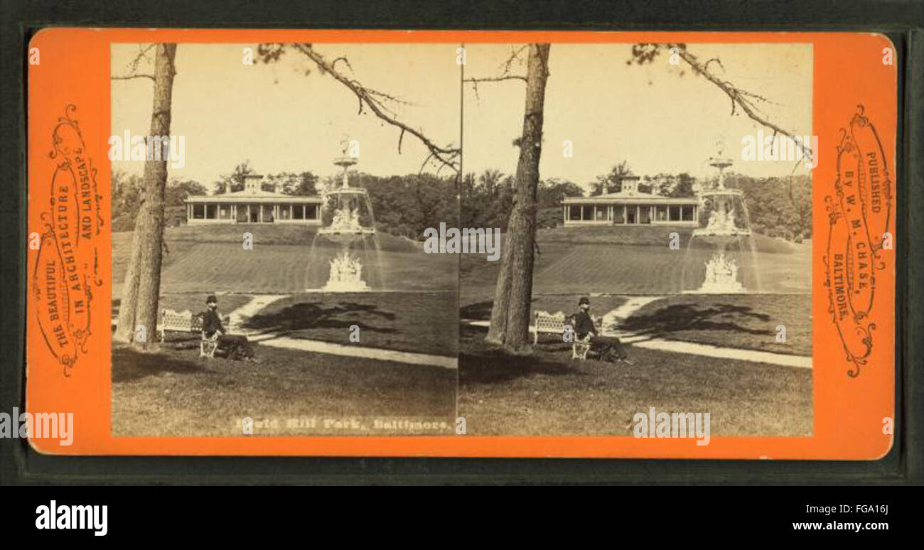 This historic photograph captures the Water Fountain in Druid Hill Park ...